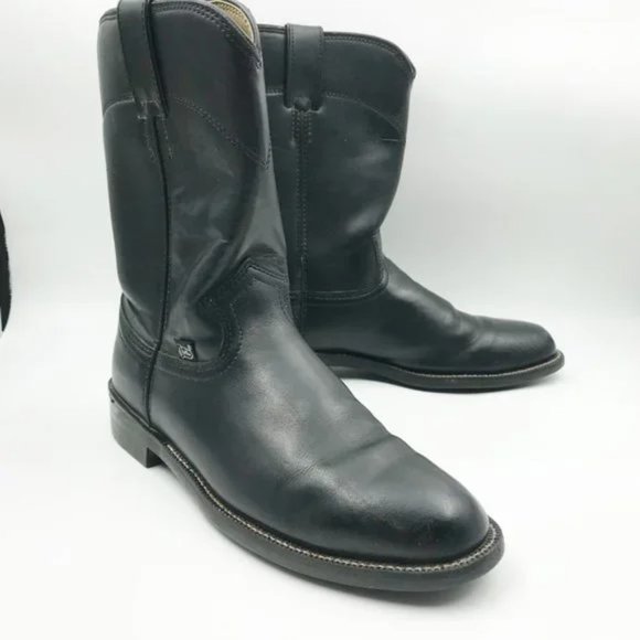 Justin Boots | Shoes | Justin Boots Basics Black Cow Roper Western ...